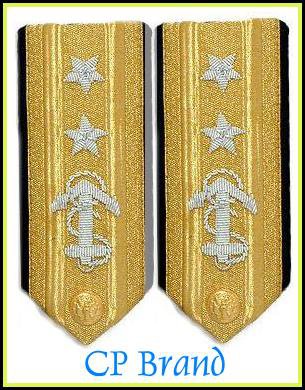 NEW US NAVY HARD Shoulder Boards REAR ADMIRAL 2 Stars - Hi Quality CP MADE