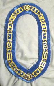 REGALIA MASONIC BLUE LODGE MASTER MASON DRESS GOLD METAL CHAIN COLLAR ...
