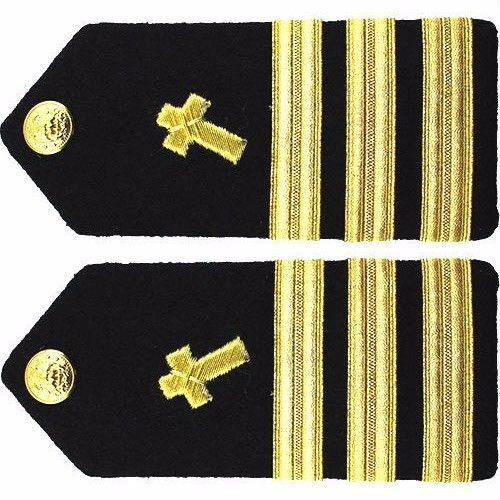 NEW US NAVY COMMANDER CHRISTIAN CHAPLAIN RANK HARD SHOULDER BOARDS CP ...