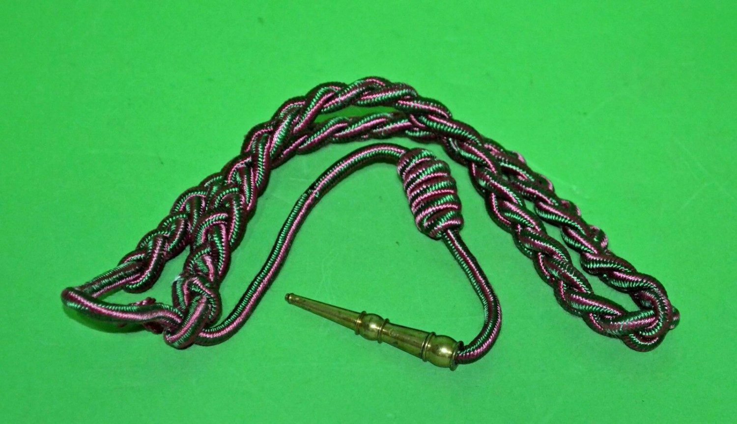 US ARMY FOURRAGERE FRENCH WWII GREEN & RED SHOULDER CORD AIGUILLETTES ...