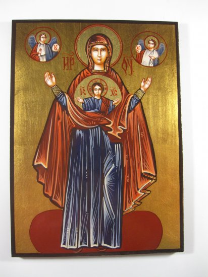 Painted on wood Romanian Orthodox Icon Holy Mother Mary & Jesus(29x21 ...