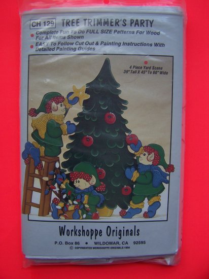 DIY Elf Christmas Tree Trimmers Party Yard Decoration Wood Pattern ...