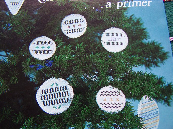 Vintage Drawn Thread Embroidery Charts for Christmas Tree Ornaments 6 ...