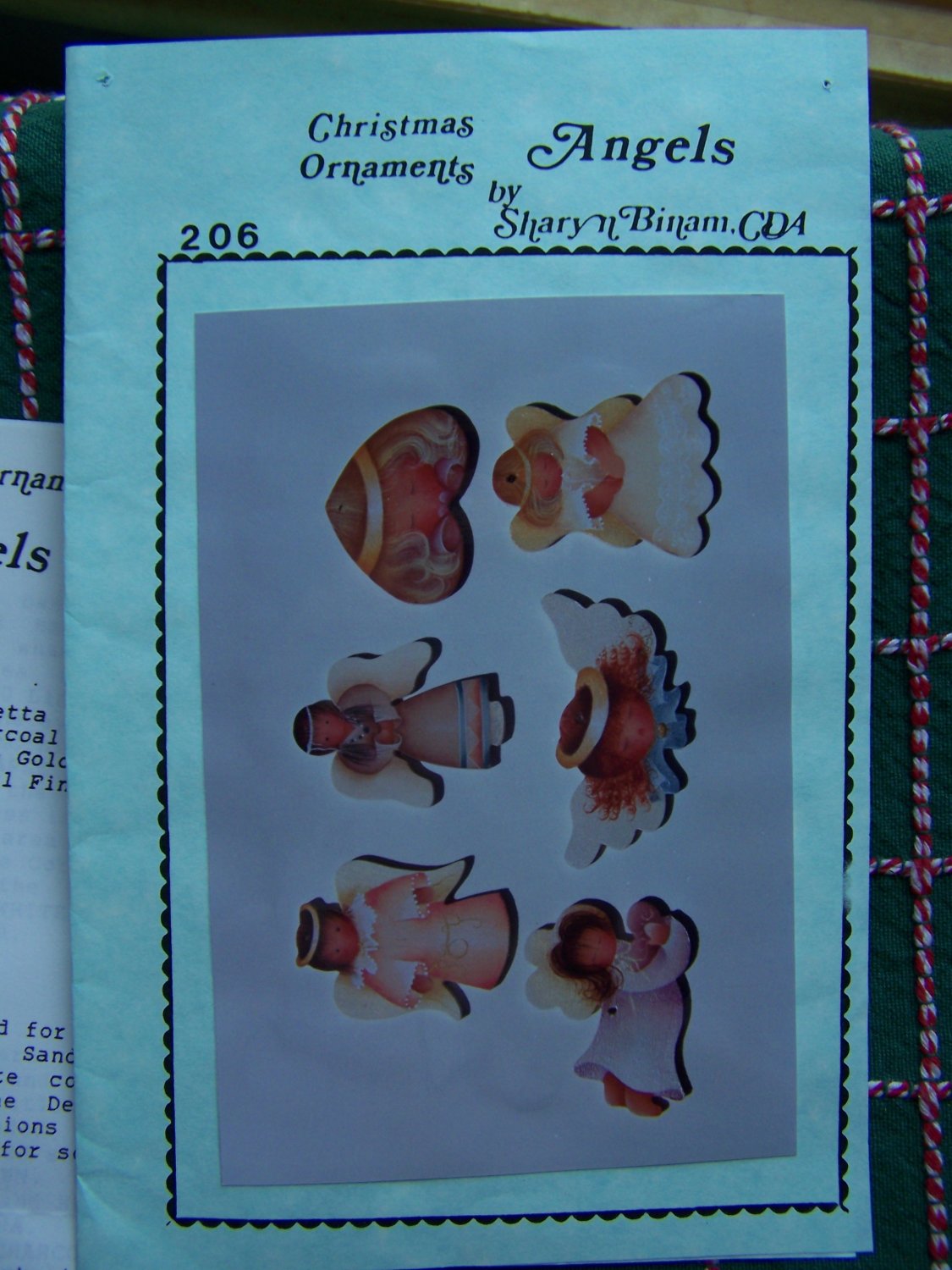 6 Vintage Wood Angel Christmas Tree Ornament Painting Patterns