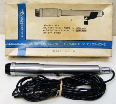 Midland Dual Impedance Dynamic Microphone Model 22-151