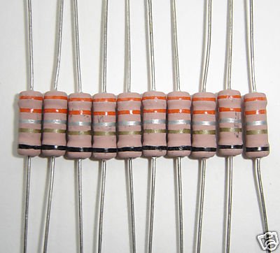.33 OHM 3 WATT METAL OXIDE RESISTOR 5% 10 PC PKG!
