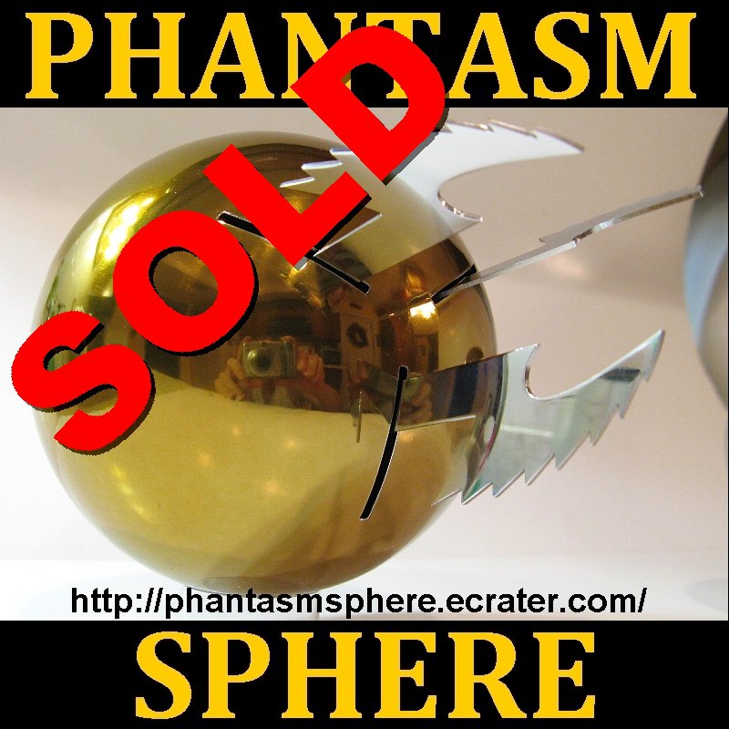 BIG 5" 1:1 Scale GOLD PHANTASM SPHERE Metal Ball Prop Replica, Tall Man