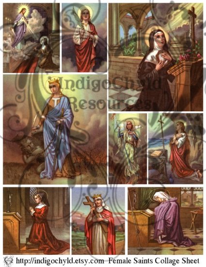 Female Saints Digital Collage Sheet