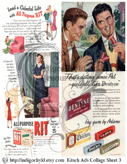Kitsch 1948 Ad Digital Collage Sheet 3