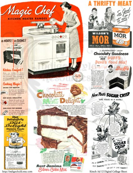 Kitsch Ad 12 Digital Collage Sheet JPG
