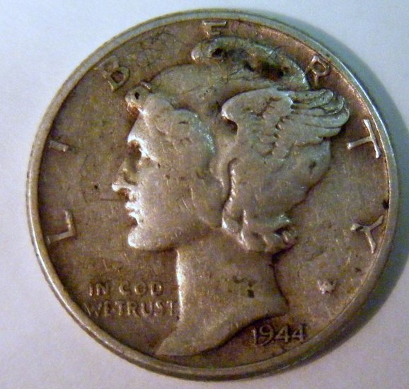 MERCURY DIME US SILVER COIN 1944 C88