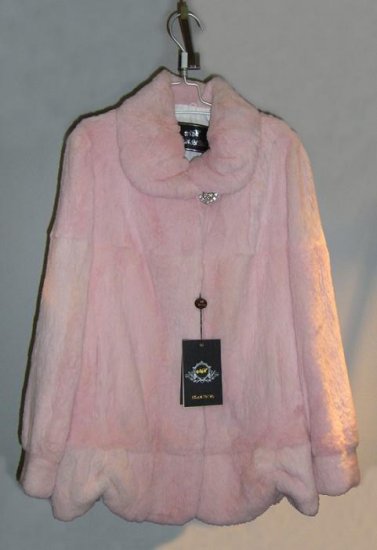 Real Rex Rabbit Fur Pink Coat Jacket