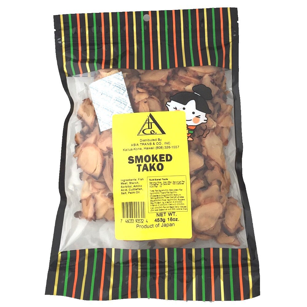 Hawaiian Smoked Tako Octopus 16 Oz Bag - Product of Japan
