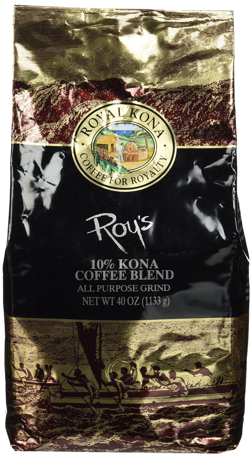 Roy's 10% Kona Hawaiian Coffee Blend All Purpose Grind - 2.5 lbs (40 oz ...