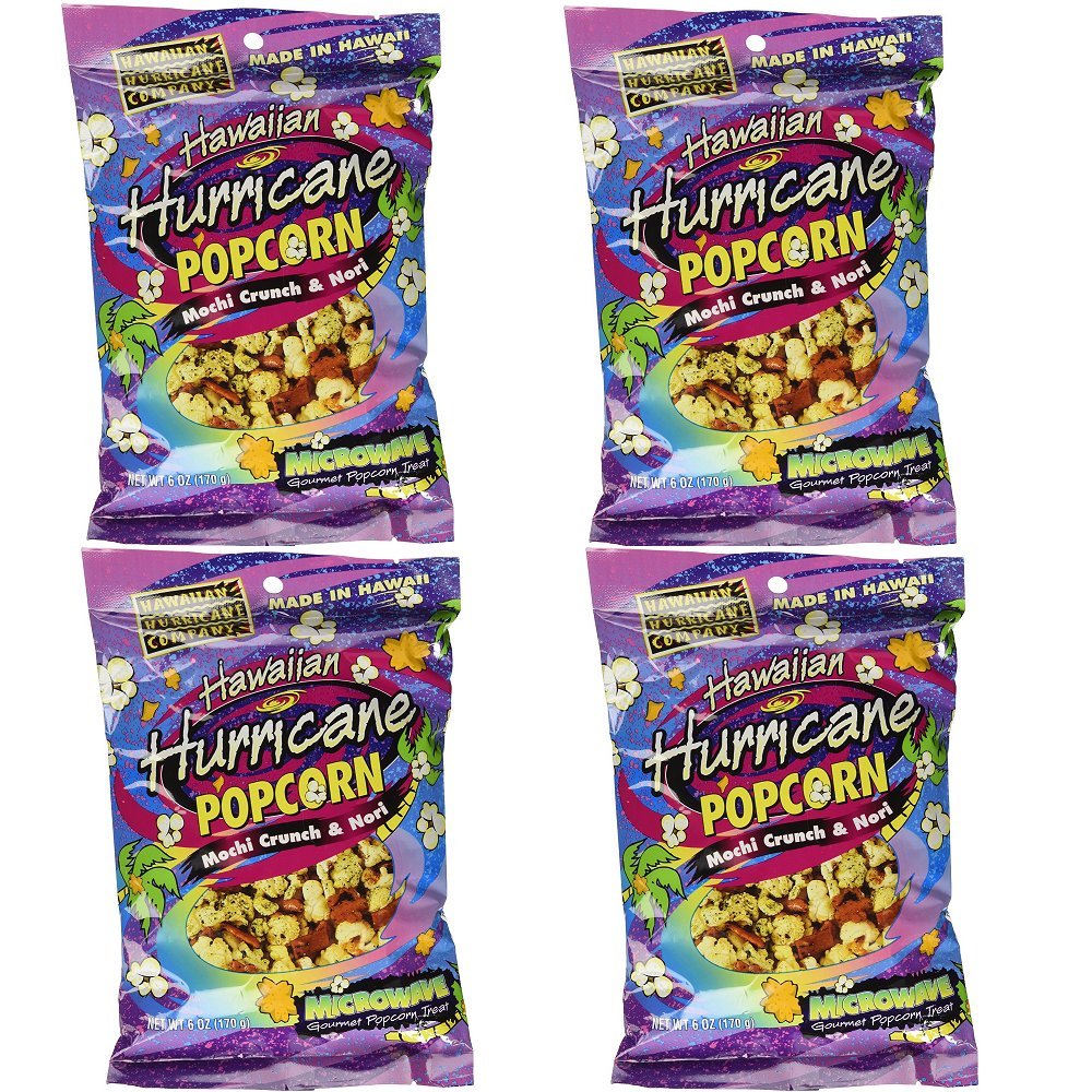 Hawaiian Hurricane Popcorn Mochi Crunch & Nori 6oz Bags - 4 Pack