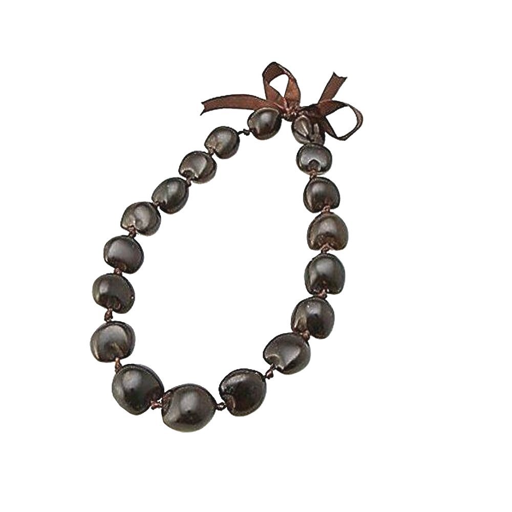 Hawaiian Brown Kukui Nut Shell 18" Choker Necklace