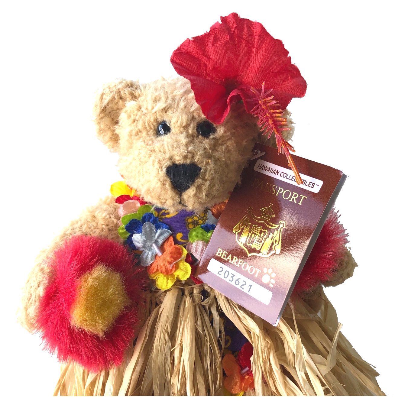 Plush Hawaiian Hula Dancer Teddy Bear Collectible Stuffed Animal