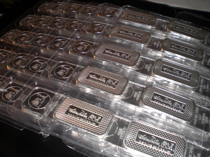 100x1 Oz Silver Bullion Bars (1 Ounce Silvertowne Bars) 100 oz total