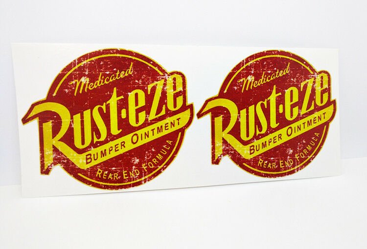 RUST-EZE X 2 DISTRESSED Vintage Style Vinyl DECAL, Car Sticker, Rat Rod ...