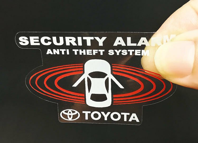 2 Car Alarm Decals FOR Toyota, Inside/Outside Glass, Security Window ...