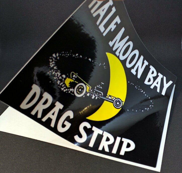 Half Moon Bay Drag Strip Vintage Style DECAL, Vinyl STICKER, racing ...