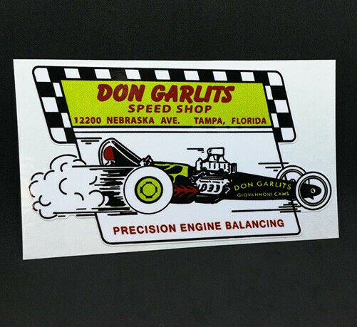 DON GARLITS SPEED SHOP DECAL, Vintage Style Vinyl STICKER, hot rod, car ...