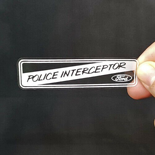 2 POLICE INTERCEPTOR Stickers, for Inside Window/Glass, Clear Vinyl ...
