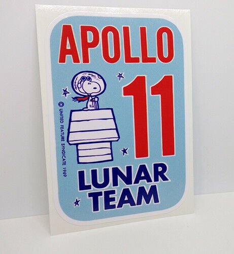 Snoopy APOLLO 11 Lunar Team Vinyl DECAL, Vintage Style Sticker Space ...