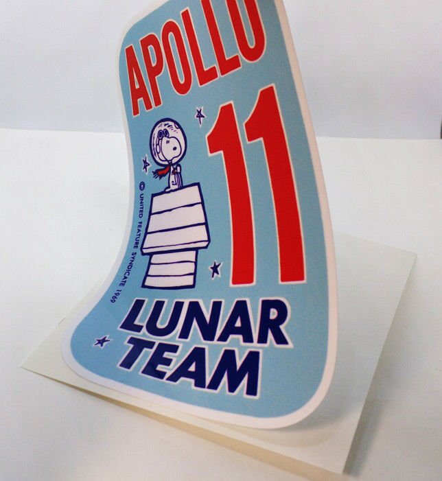 Snoopy APOLLO 11 Lunar Team Vinyl DECAL, Vintage Style Sticker Space ...