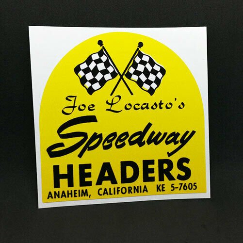 SPEEDWAY HEADERS Vintage Style DECAL, Vinyl STICKER, rat rod, hot rod ...
