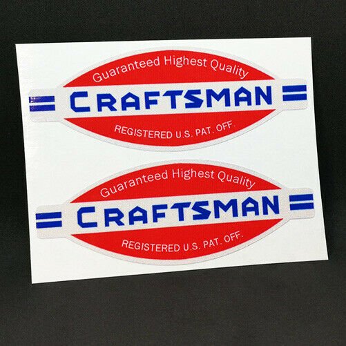 CRAFTSMAN TOOLS Vintage Style DECALS, 4.25" Vinyl STICKERS x 2