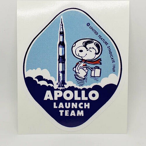 Snoopy APOLLO 11 Launch Team Vinyl DECAL, Vintage Style Sticker Space ...