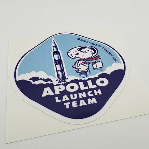 Snoopy APOLLO 11 Launch Team Vinyl DECAL, Vintage Style Sticker Space ...