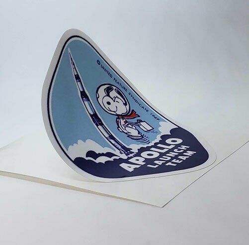 Snoopy APOLLO 11 Launch Team Vinyl DECAL, Vintage Style Sticker Space ...