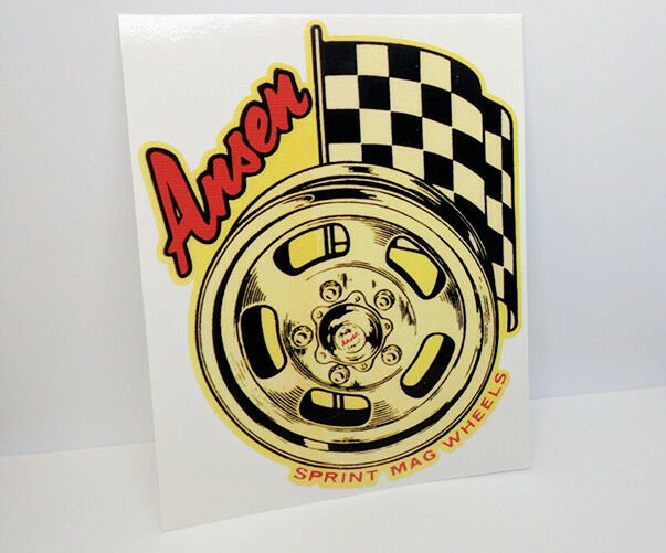 Ansen Mag Wheels Vintage Style DECAL, Vinyl STICKER, racing, hot rod ...