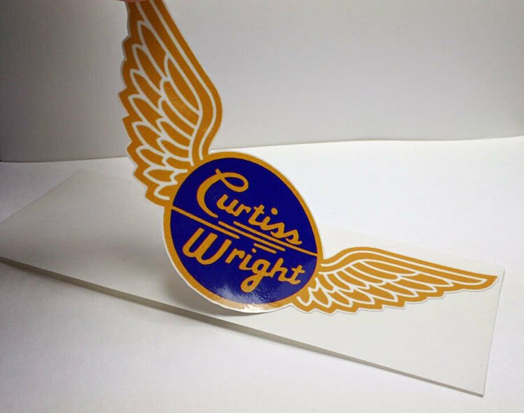 Curtiss Wright Aircraft Co. Vintage Style Airplane Decal, Vinyl Sticker ...