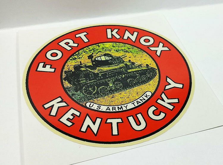 FORT KNOX KENTUCKY, Vintage Style Travel Decal, Vinyl STICKER, Luggage ...