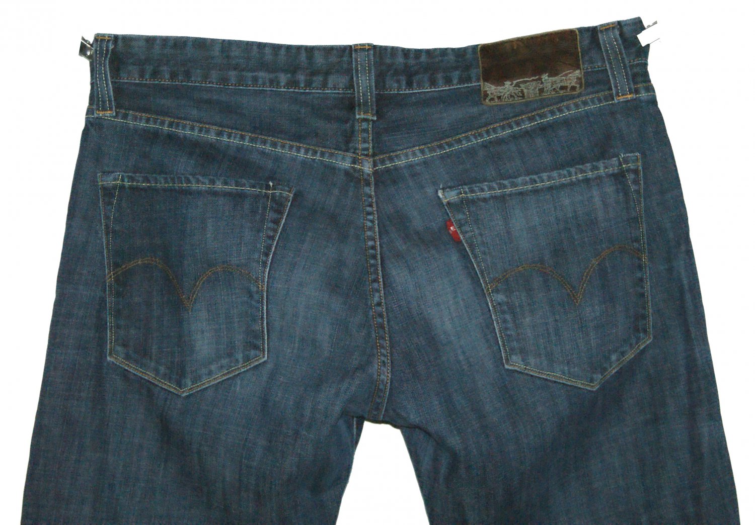 LEVI'S CAPITAL E PREMIUM MATCHSTICK SLIM STRAIGHT BLUE DENIM JEANS - MADE IN USA - W34
