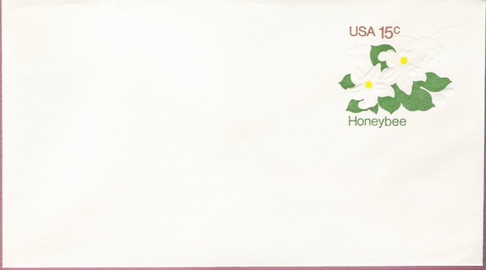 1980, US Scott U599, 15-cent Small Envelope 3.625 x 6.5 inch, Honeybee ...