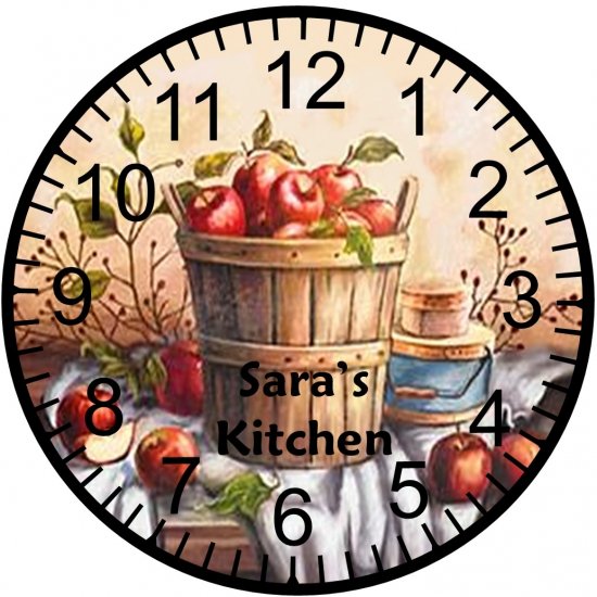 9" Personalized Country Apple Clock