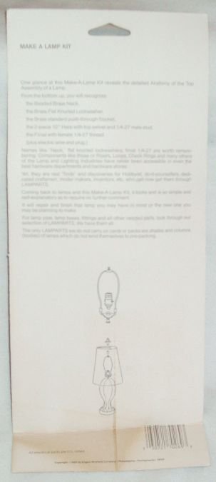 MAKE-A-LAMP KIT (#70269) by Angelo - w/ 10" Lamp Harp, Finial, Cord and ...