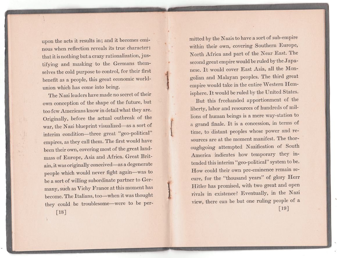 THE LAST BEST HOPE OF EARTH by Harry Scherman - World War II (1942) essay