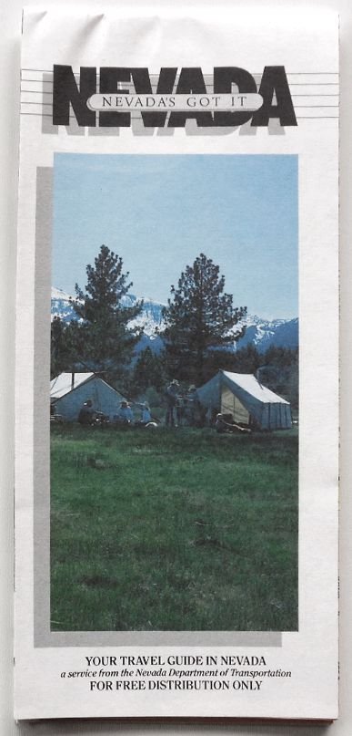 NEVADA Department of Transportation - 1985 Road Map and Travel Guide