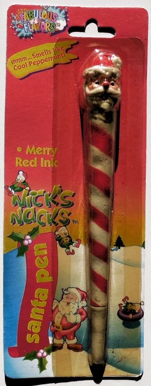 1980s(?) NICK'S NACKS Santa Pen - unused, sealed package