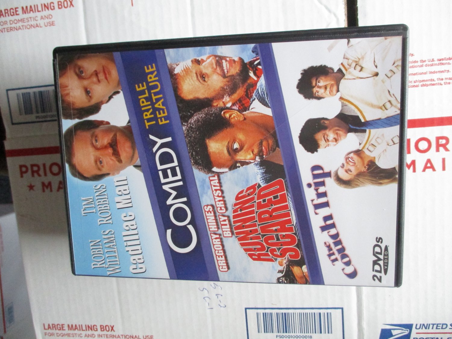 Comedy Triple Feature Cadillac Man, Running Scared and The Couch Trip dvd