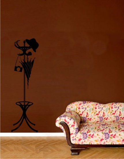 vinyl wall art decal lifesize coat rack 17" x 58"