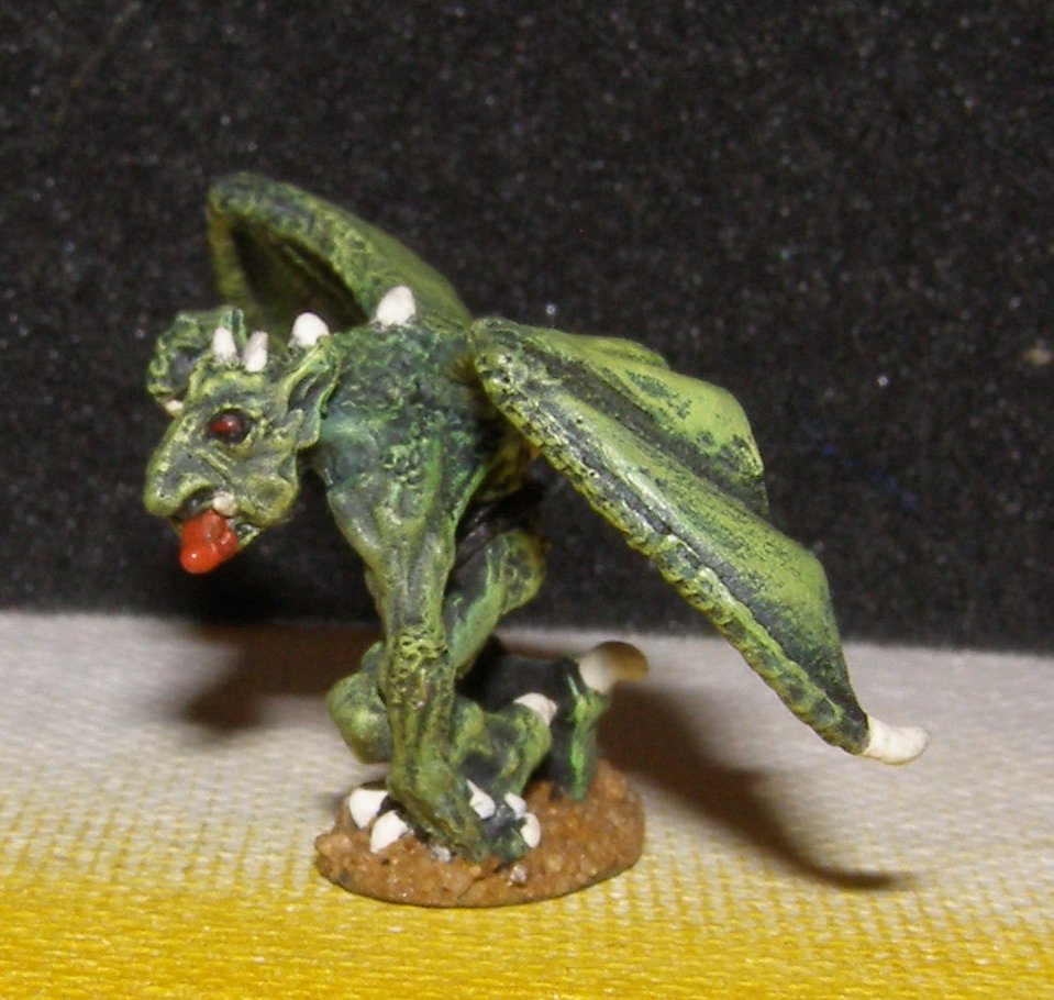 Ral Partha painted green gargoyle / 25mm D&D figure 01-13