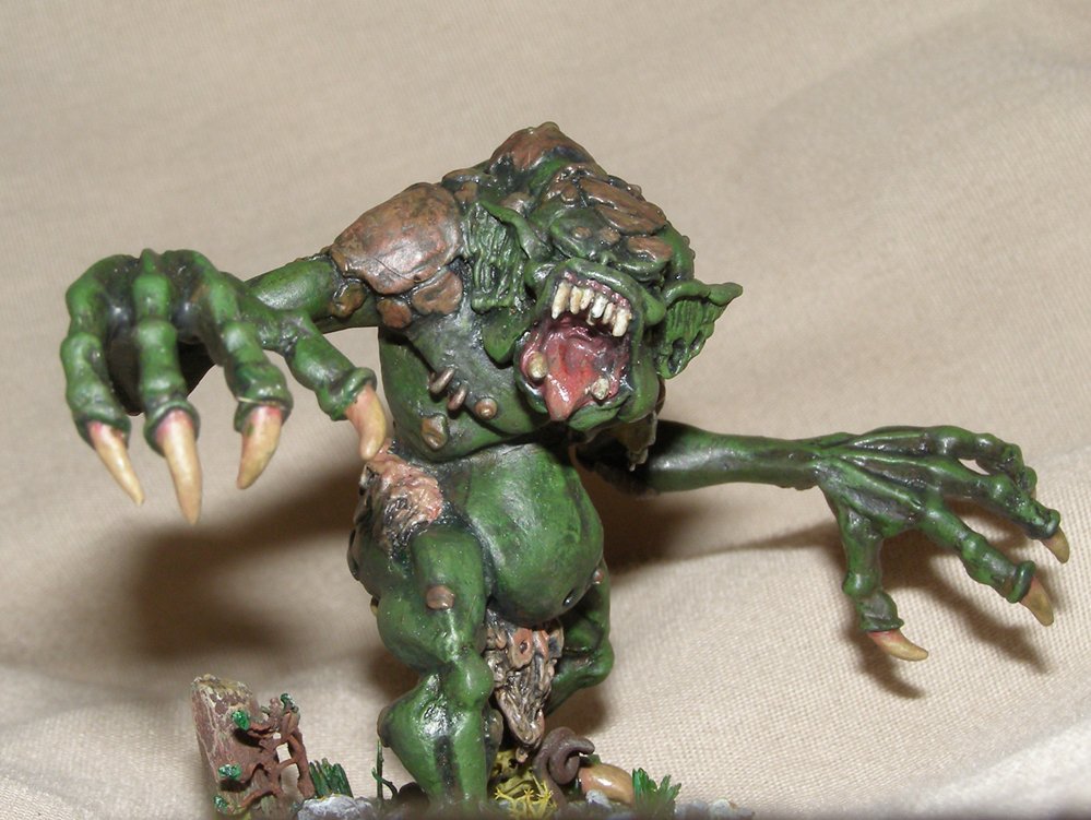 Heresy Hideous Dungeon giant troll painted + based D&D miniature