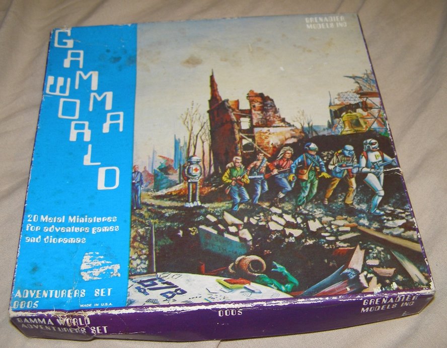 Grenadier Models Gamma World Adventurers box / 25mm miniature set
