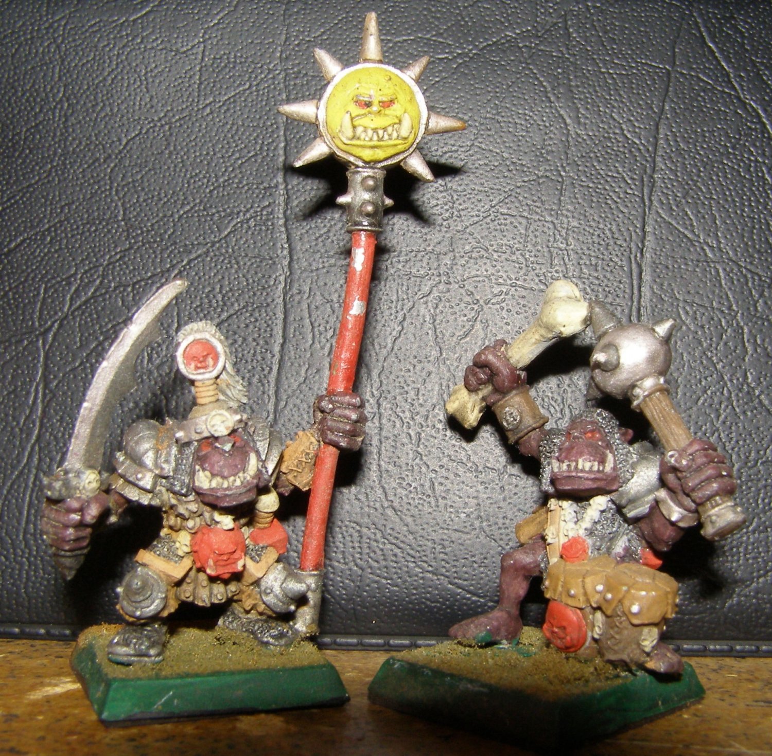 Warhammer Orc Big'uns Command Citadel Metal x2 painted figures